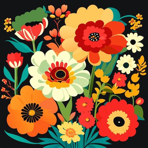 Ilustración De Flores Vector Premium
