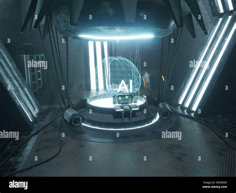 Futuristic Ai Neural Network Machine Deep Learning With Ai Brain