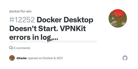 Docker Desktop Doesnt Start Vpnkit Errors In Log `system Timeoutexception` · Issue 12252