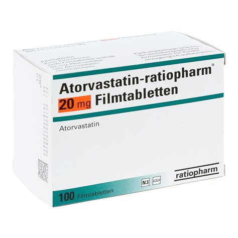 Atorvastatin Ratiopharm 20mg 100 Stk Günstig Bei