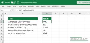 How To Abbreviate Names Or Words In Excel Excel Bootcamp
