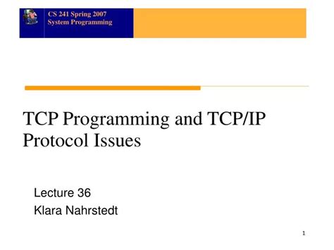 PPT TCP Programming And TCP IP Protocol Issues PowerPoint Presentation ID 5350583