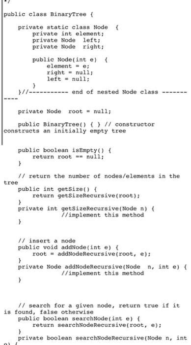 Solved Lab 7 Binary Search Tree Follow The Skeleton Of The