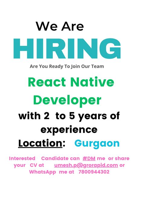 Umesh Kumar On Linkedin Hiring Hiring React Native Location Notice Immediate