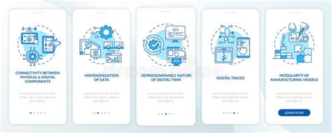 Digital Twin Characteristics Onboarding Mobile App Page Screen Stock