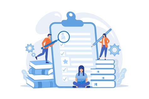 이력서 취업 면접 작업 경험 현대 일러스트레이션을 보고 있는 Hr 관리자 프리미엄 벡터