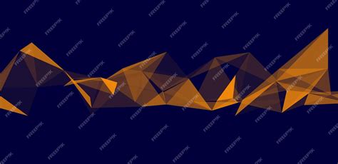 Premium Vector Futuristic Geometric Data Flow Background With Connecting Orange Triangles On