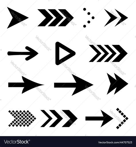 Arrow Set Royalty Free Vector Image VectorStock