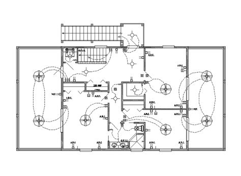 Detail Building Electrical Installation Layout 2d View Layout File