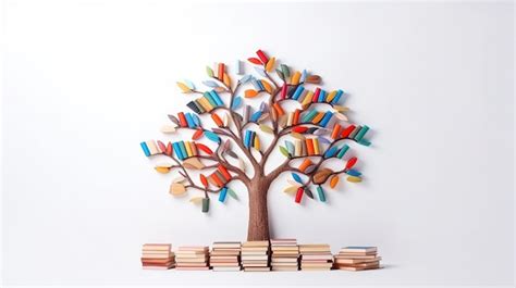 Premium Photo Colorful Tree Book A Book Shaped Like A Tree With Vibrant Leaves