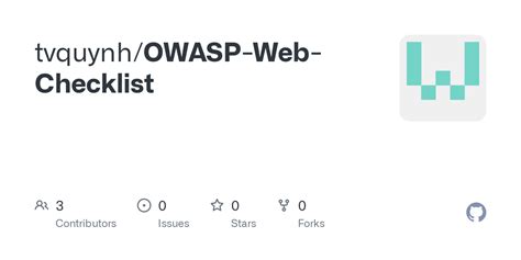 Github Tvquynhowasp Web Checklist