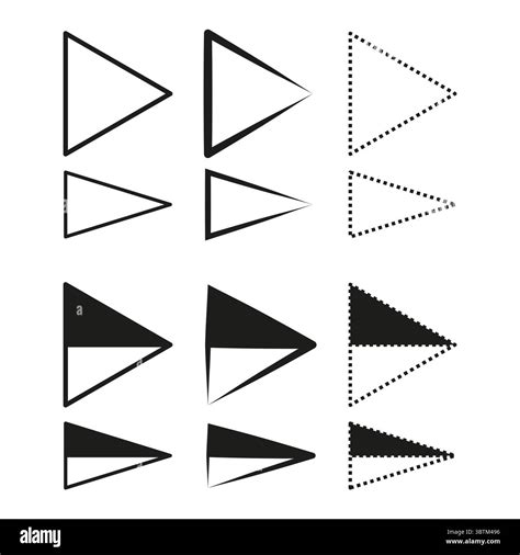 Triangle Outline Shapes Geometric Element Set Pointed Form Collection Vector Graphic Symbols