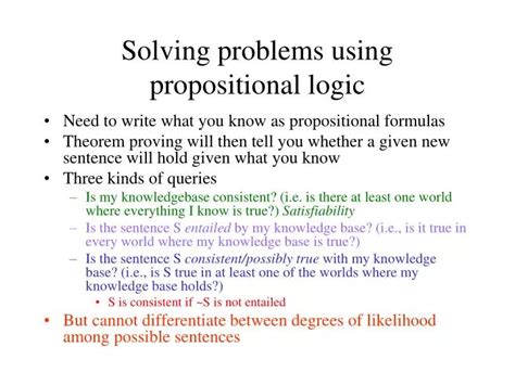 Ppt Solving Problems Using Propositional Logic Powerpoint