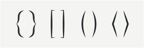 Text Brackets Set Code Brackets Icon Punctuation For Messages Thin