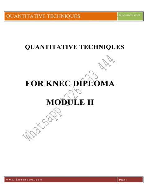 Quantitative Techniques And Stats Pdf