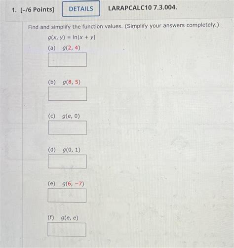 Solved Find And Simplify The Function Values Simplify Your Chegg