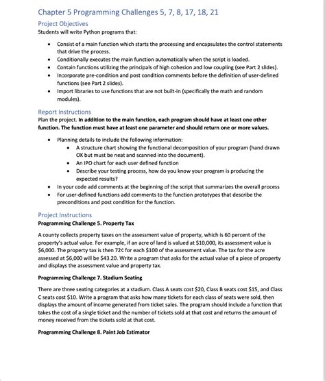 Solved Chapter 5 Programming Challenges 5 7 8 17 18 21