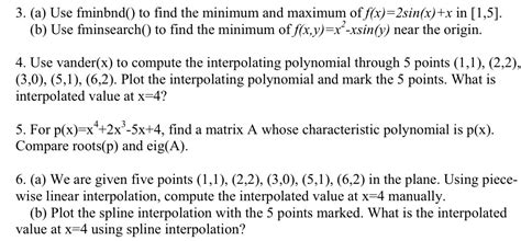 solved 3 a use fminbnd to find the minimum and maximum