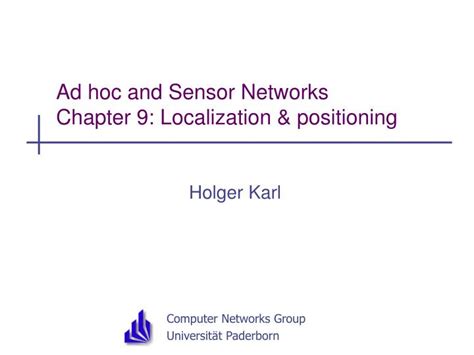 Ppt Ad Hoc And Sensor Networks Chapter 9 Localization And Positioning