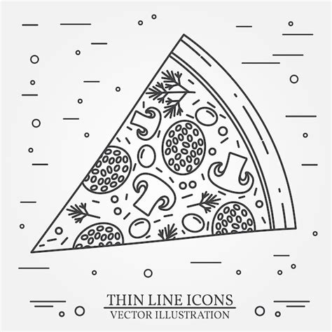 premium vector vector thin line icon pizza for web design and