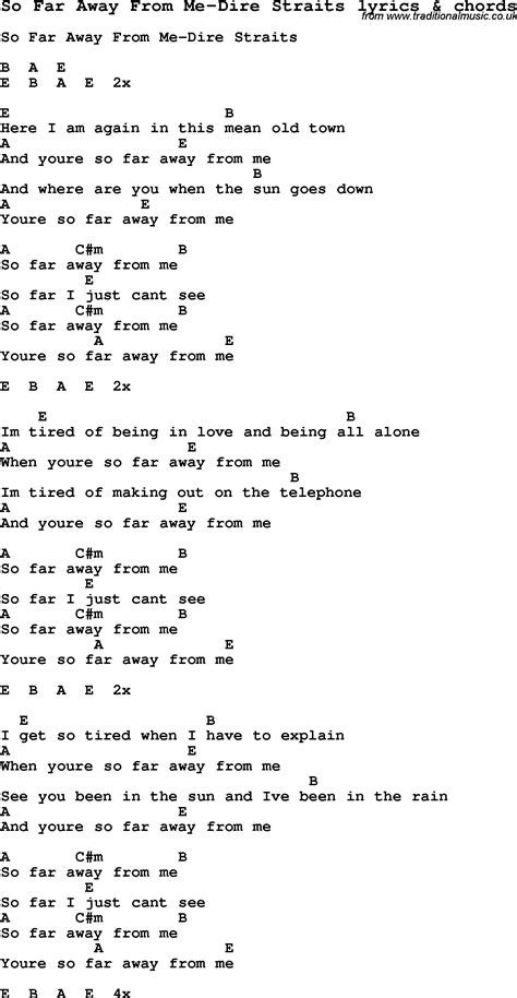 So Far Away Guitar Chords