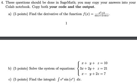 solved 4 these questions should be done in sagemath you