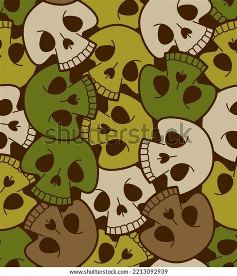 Skull Army Pattern Seamless Military Skeleton Stock Vector Royalty Free Shutterstock