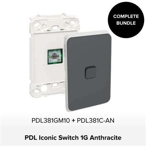 Bundle Pdl Iconic Switch 1 Gang Anthracite