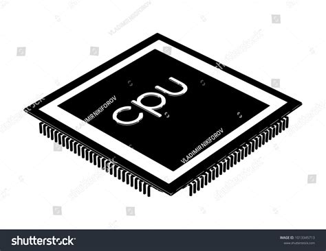 Black Processor On White Background Vector Stock Vector Royalty Free 1013345713 Shutterstock