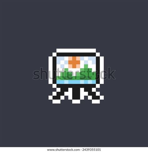 Landscape View Canvas Pixel Art Style Stock Vector Royalty Free 2439355101 Shutterstock