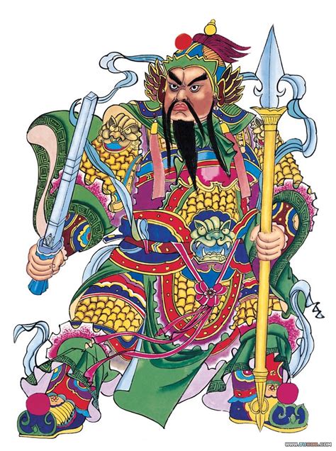 中国十大门神 工笔画门 门关羽 大山谷图库