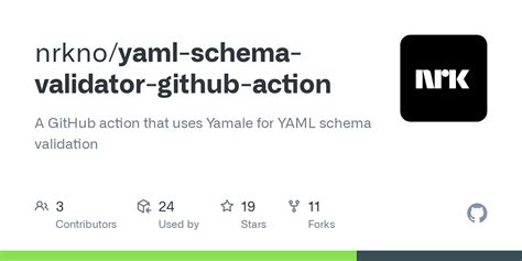 Github Nrknoyaml Schema Validator Github Action A Github Action That Uses Yamale For Yaml