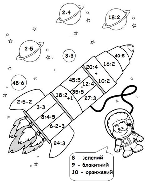 Математична розфарбовка для учнів 2 класу Інші методичні матеріали Математика