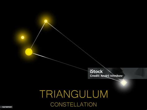삼각자리 별자리 밤 하늘에 밝은 노란색 별 깊은 우주 우주에 있는 별의 클러스터 벡터 일러스트레이션 0명에 대한 스톡 벡터 아트 및 기타 이미지 Istock