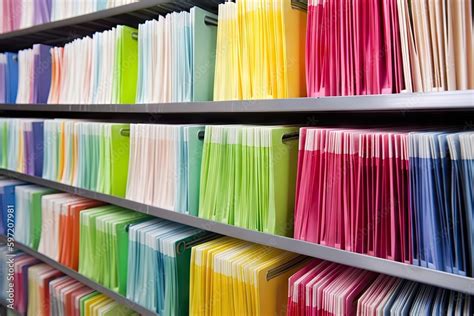 Color Coded File System For Filing Business Documents Created With