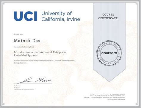 Internet Of Things Coursera Certification Mainak Das