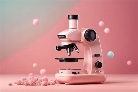 Premium Ai Image Funny Ultra Soft Microscope Isolated On Pink Background Pastel Colors