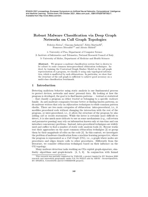 Robust Malware Classification Via Deep Graph Networks On Call Graph