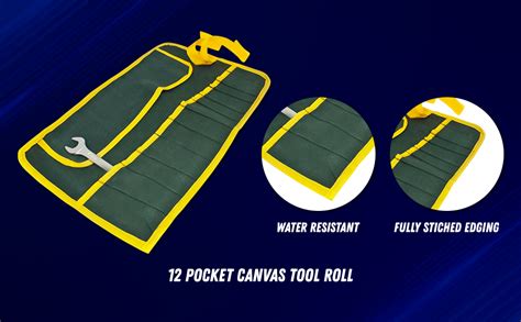 Dapetz Pocket Canvas Spanner Wrench Chisel Water Resistant Fully Stiched Edging Tool Roll