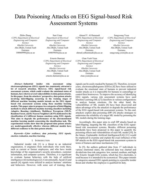 Pdf Data Poisoning Attacks On Eeg Signal Based Risk Assessment Systems