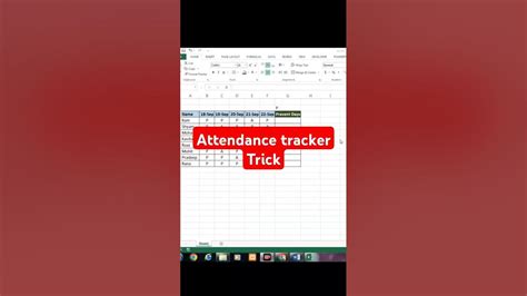 attendance tracker trick excelacademy exceltips exceltricks exceltraining excelcourse youtube