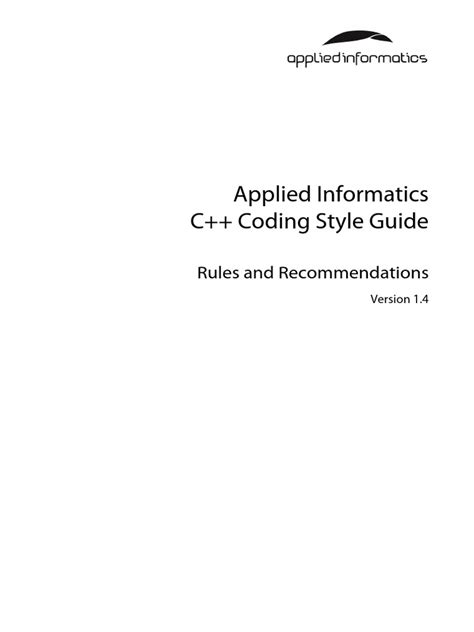 Cpp Coding Style Guide Pdf Constructor Object Oriented Programming