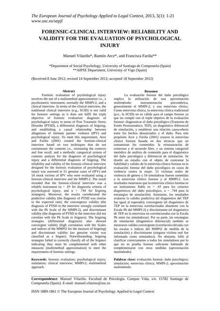 Forensic Clinical Interview Reliability And Valid Rut Laybelis Encarnacion Udocz