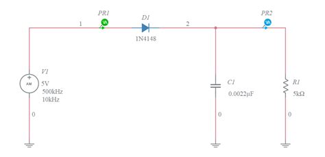 Diode Rc Am Demodulator Multisim Live