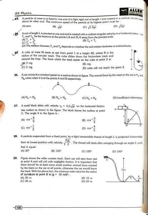 a cube of mass m starts at rest from point 1 at a height 4r where r is t