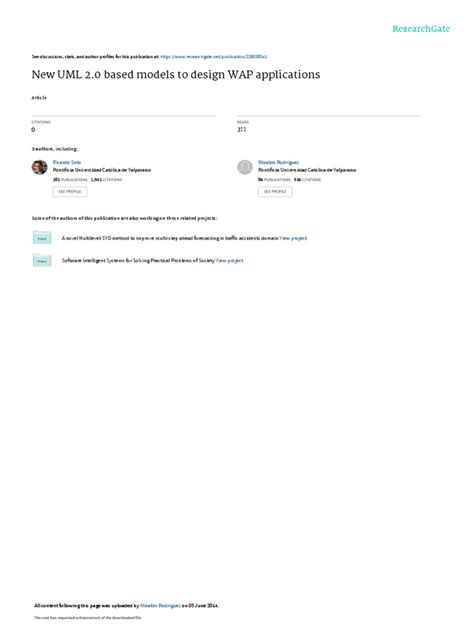 New Uml 20 Based Models To Design Wap Applications Pdf Conceptual Model Unified Modeling
