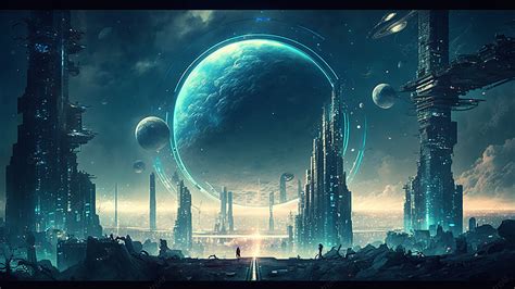 Future Science And Technology City Background Future City Technology Background Image And