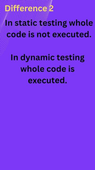 Difference Between Static Testing And Dynamic Testing In Manual Testing