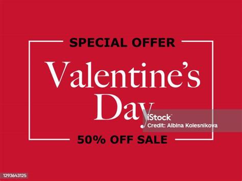 빨간 배경에 발렌타인 데이 판매 배너 배경 포스터 브로셔 벽지 전단지 벡터 그림입니다 개념에 대한 스톡 벡터 아트 및 기타 이미지 Istock