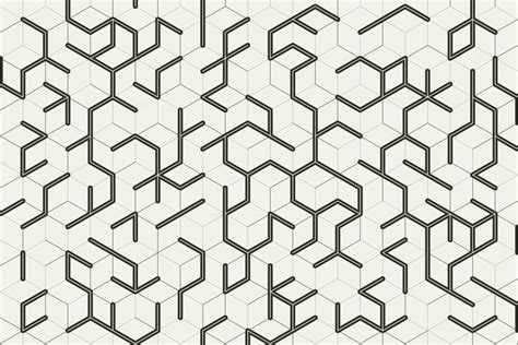 Grey Cube Geometric Pattern On White Background Modern Lines Square